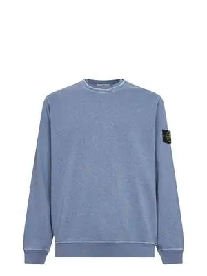 Stone Island Crewneck Sweatshirt With Badge - Blu
