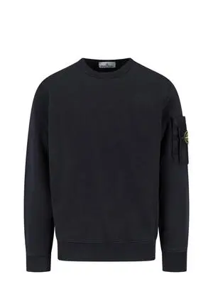 Stone Island STONE ISLAND Cotton Ripstop Patch Pocket Sweatshirt Nero