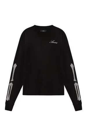 Amiri Bones Embroidered Cotton Crewneck Sweater - Nero