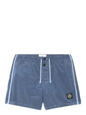 STONE ISLAND STONE ISLAND Contrasting Stitch Nylon Slim-Fit Shorts With Vertical Pockets