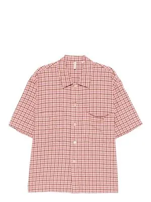 SUNFLOWER Loose-fit Cotton Short-sleeve Shirt With Mother-of-pearl Buttons - Rosa