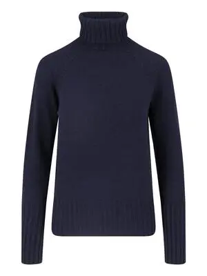 DRUMOHR Ribbed Turtleneck Sweater - Blue