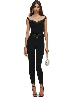 SELF-PORTRAIT Off-shoulder Fitted Top With Low Back - Nero