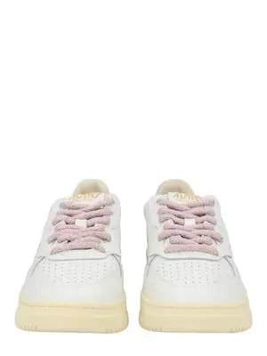 AUTRY Cow Leather Sneakers With Suede Accents - Multicolour