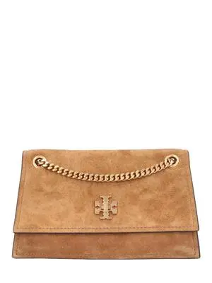 Tory Burch Bovine Suede Crossbody Bag With Gold Tone Chain Strap - Brown