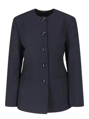 ANINE BING Wool-blend Stand Collar Jacket - Black