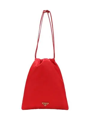 Prada Re-nylon Pouch Handbag Shoulder Bag With Dimensions W29cm H35cm D5cm - Red