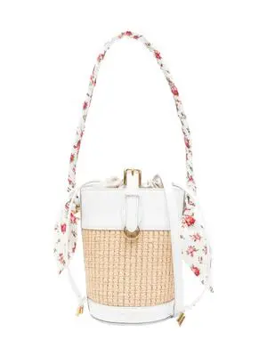 Dolce & Gabbana Mini Bucket Bag With Floral Print - Bianco