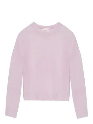 LISA YANG Cashmere-silk Ribbed Crew Neck Drop-shoulder Sweater - Rosa