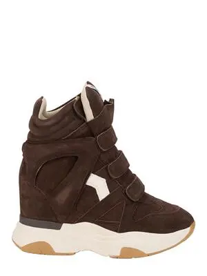Isabel Marant Étoile Wedge High-top Suede Lace-up Sneakers - Brown