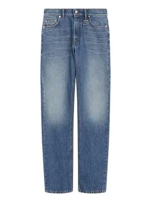 Sportmax Straight-leg Low-rise Jeans In Medium Vintage Denim - Blu