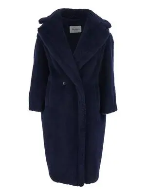 Max Mara Oversized Alpaca Blend Double-breasted Coat - Blu