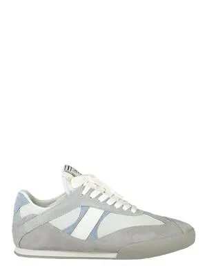 Chloé Lace-up Sneakers In Mesh, Calfskin, And Suede - Grigio
