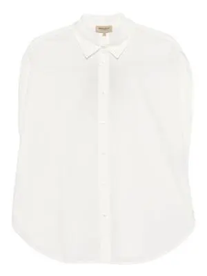 Woolrich WOOLRICH Oversized Sleeveless Cotton Poplin Shirt Bianco
