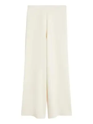 Max Mara MAX MARA Straight-Cut Trousers With Logo Elasticated Waist Bianco