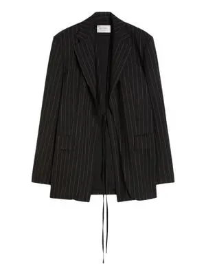 Sportmax SPORTMAX Pinstripe Lapel Neckline Double-Front Jacket Nero
