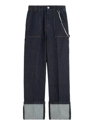 Sportmax Straight-leg Low-waist Trousers With Utility Pockets - Blu
