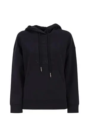 Max Mara Long Sleeve Embroidered Hoodie - Blu