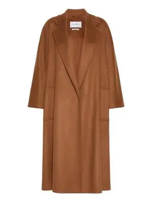 Max Mara Cashmere Lapel Coat With Belt - Marrone