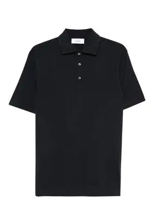 LARDINI Lardini Cotton-Silk Blend Polo Shirt With Classic Button-Down Collar Blu