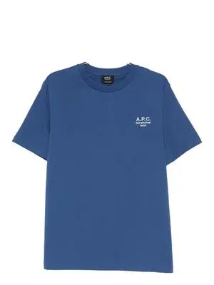 A.p.c. A. P.C. Unisex Heavy Cotton Straight-Cut Crewneck T-Shirt Blu