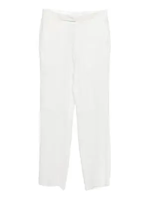 LARDINI Linen Trousers With Pressed Crease - Bianco