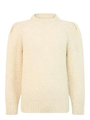 Isabel Marant Étoile Balloon Sleeve High Neck Wool Sweater - Beige