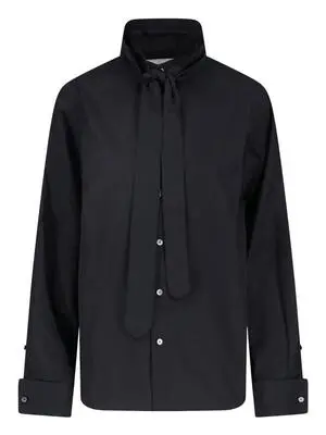 SACAI SACAI Two-Tone Hybrid-Panel Shirt With Tie Detail