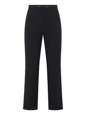 ELISABETTA FRANCHI ELISABETTA FRANCHI Straight-Leg High-Waist Pants With Buckled Detail