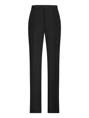 LARDINI Lined Linen Tailored Trousers - Nero