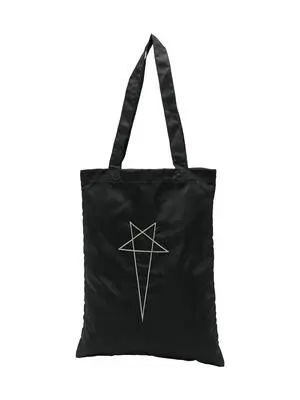 Rick Owens Cotton Tote Bag With Logo Detail - Nero
