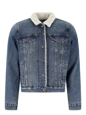 LEVI'S STRAUSS Sherpa-lined Denim Trucker Jacket - Blue