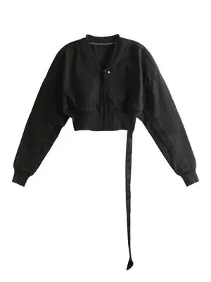 Rick Owens RICK OWENS DRKSHDW Cropped Zip-Up Bomber Jacket Nero
