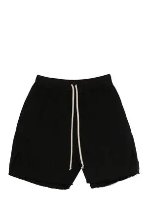 Rick Owens RICK OWENS DRKSHDW Cotton Drawstring Shorts With Frayed Hem And Side Slits Nero