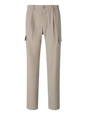 Herno Melange-effect Pleated Trousers - Chantilly