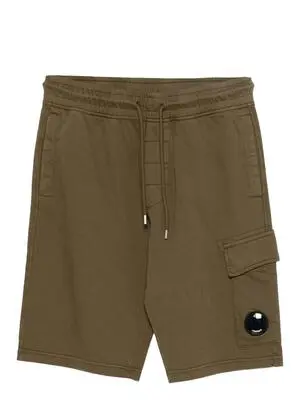 C.P. COMPANY Fleece Bermuda Shorts With Cargo Lens Pocket - Verde