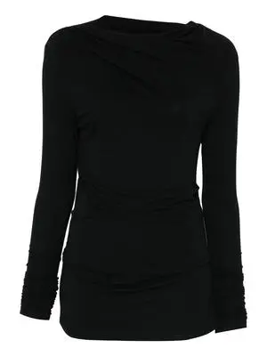 ENTIRE STUDIOS Long Sleeve Draped Top - Nero