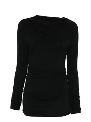 ENTIRE STUDIOS Long Sleeve Draped Top - Nero