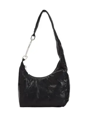 Rick Owens Gemini Shoulder Handbag 18cm X 13/18cm X 9cm In 100% Leather - Black