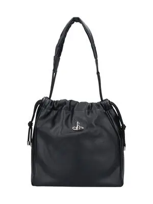VIVIENNE WESTWOOD Compact Polyurethane Shoulder Bag - Black