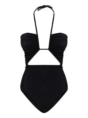 Rick Owens Back Self-tie Cut-out Bodysuit - Nero