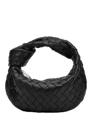 Bottega Veneta Mini Intrecciato Leather Handbag - Nero