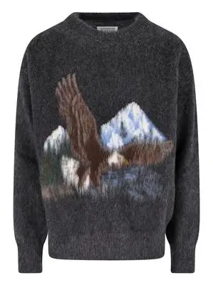 MAISON MARGIELA Wool-alpaca Blend Jacquard Sweater - Grey