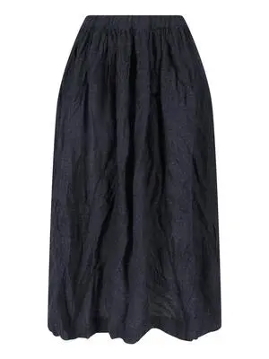 DANIELA GREGIS 100% Wool Gathered Skirt - Grey