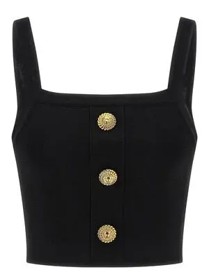 BALMAIN Balmain Cropped Fitted Top With Straight Neckline