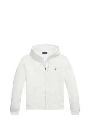 Polo Ralph Lauren Full Zip Hoodie With Embroidered Pony - Bianco