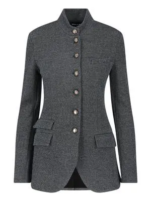 Giorgio Armani Virgin Wool Blend Tailored Jacket - Green