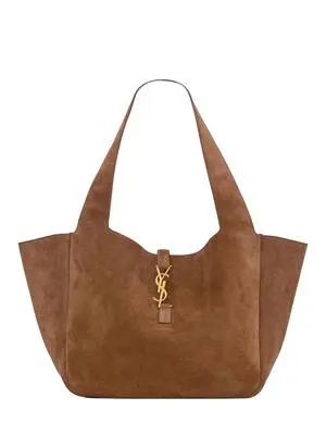 Saint Laurent Saint Laurent Mini Leather Tote Bag With Suede Lining, 28cm Height Marrone