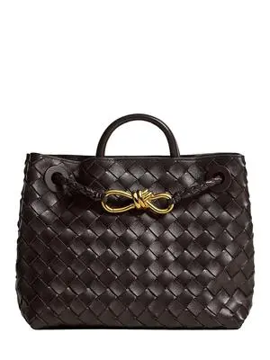Bottega Veneta Small Andiamo Woven Leather Bag - Marrone