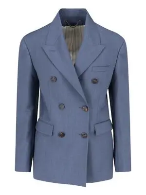 GOLDEN GOOSE Double Breasted Virgin Wool Jacket - Grey